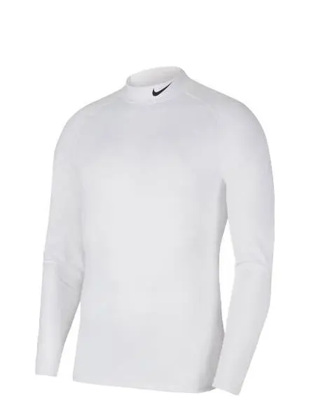 Nike Pro High Collar Training Long Sleeve Top - White