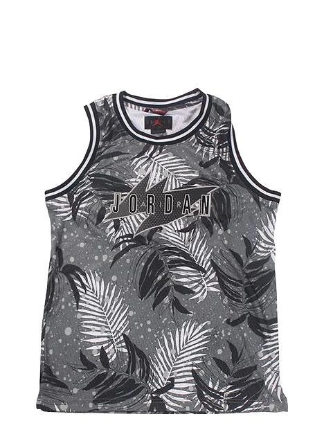 JORDAN Basketball Vest With Leaf Print - Grey