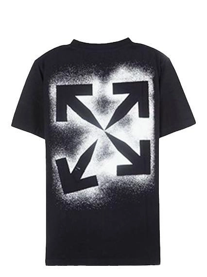 Off-White Splash Ink Arrow Round Neck Short Sleeve - Black