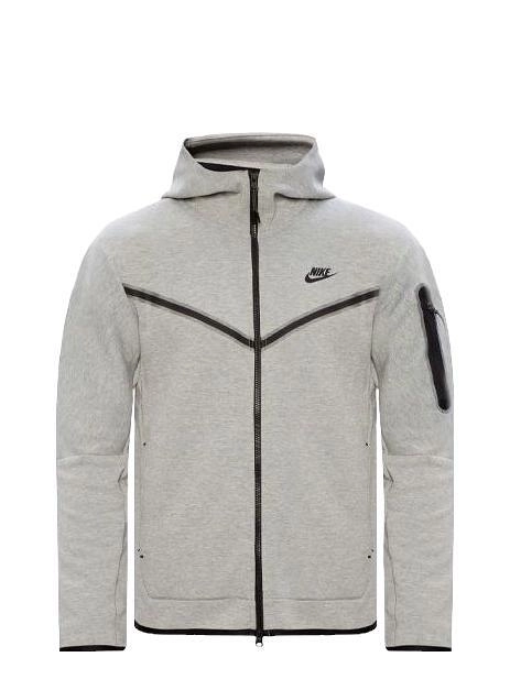 Nike Tech Fleece Full-zip Hoodie 'heather Grey Black - Heather Grey/black