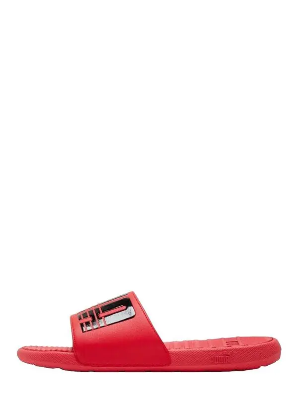 PUMA Slides With Logo Detailing - Red