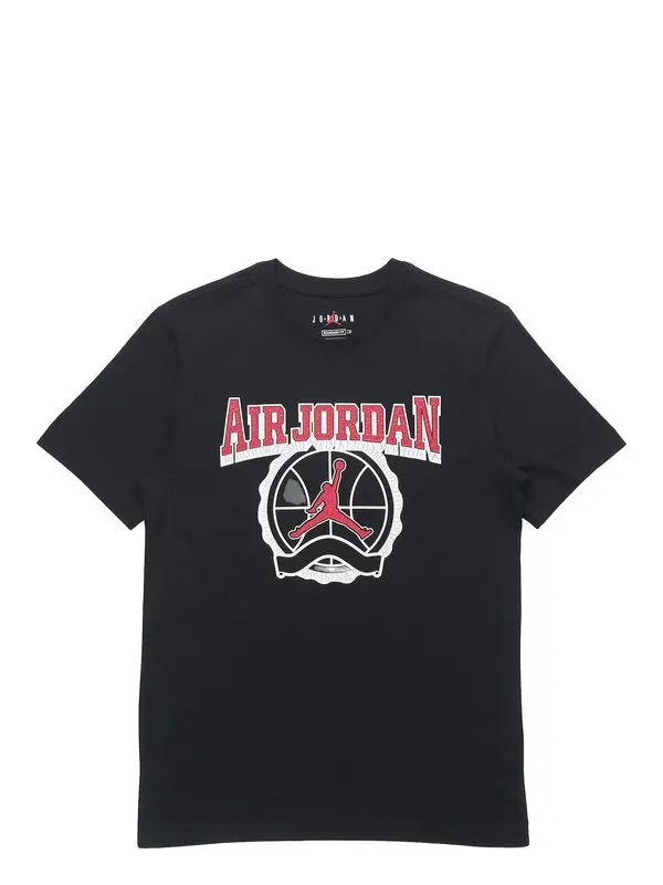JORDAN Burst Crack Basketball Sports Short Sleeve T-shirt - Black
