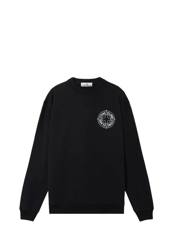 Stone Island Outline Compass Print Sweatshirt - Black