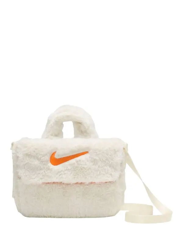Nike Faux Fur Crossbody Bag - Coconut Milk/safety Orange