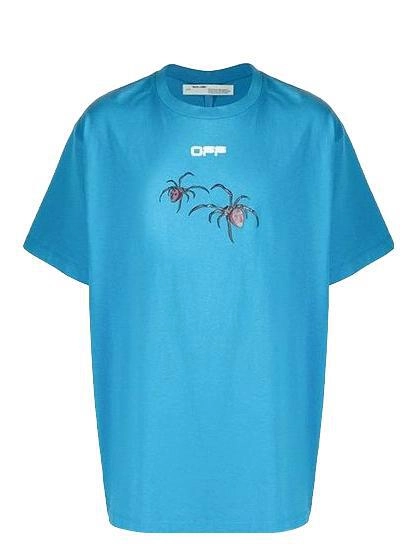 Off-White Arachno Arrow Print Printing Short Sleeve Loose Fit Blue - Light Blue
