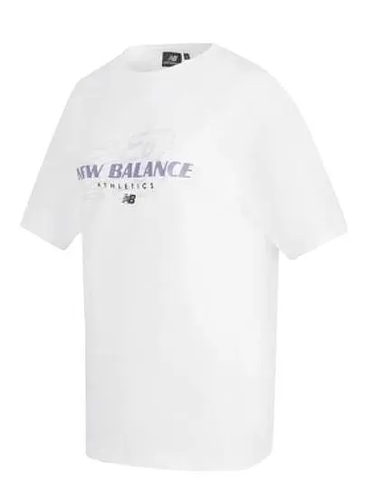 NEW BALANCE Sport Logo Tee - White/purple