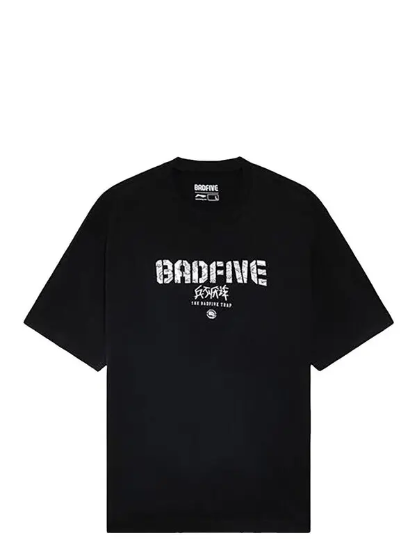 LI-NING Badfive Graphic T-shirt 'black - Black/white