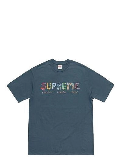 Supreme Ss18 Rocks Tee Dark Slate Short Sleeve Blue Gray 'blue Grey - Blue/grey