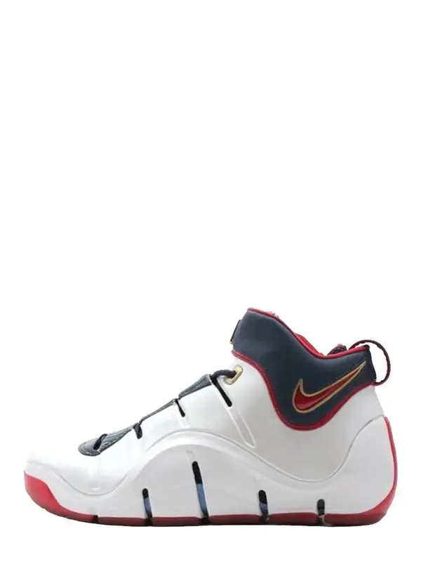 Nike Zoom Lebron 4 Mid Top Sneakers - White/red/blue
