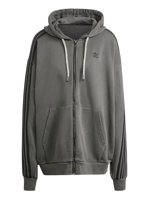 Adidas Adilenium Oversized Full-zip Hoodie - Grey