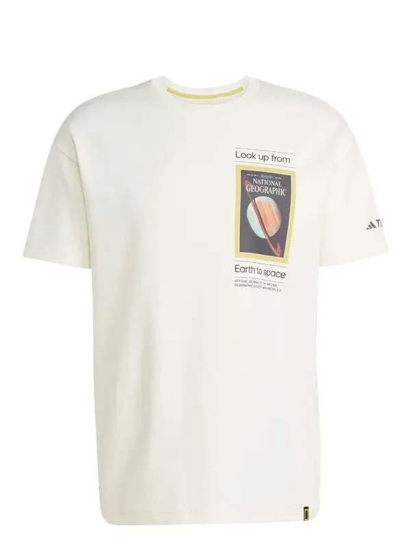 Adidas X National Geographic Aeroready Graphic T-shirt Asia Sizing 'earth To Space - Beige
