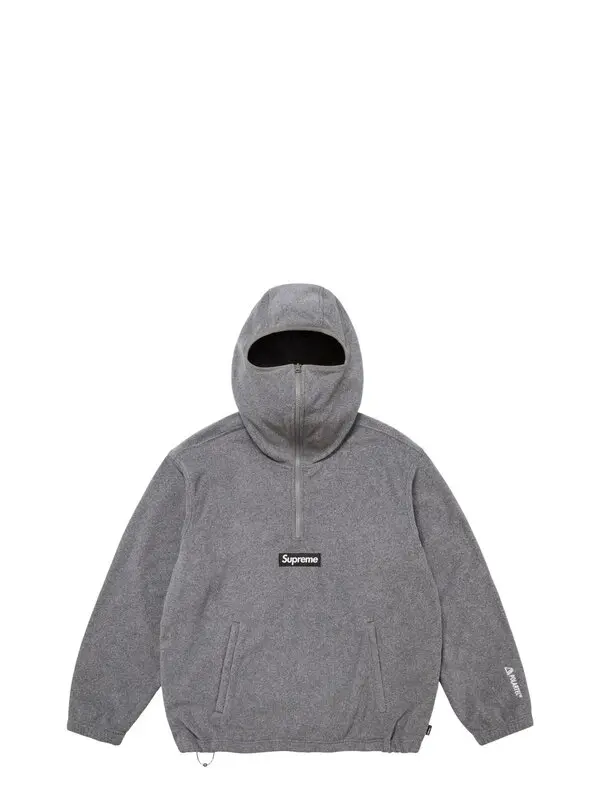 Supreme Fw25 Polartec Face Mask Half Zip Hooded Sweatshirt - Grey