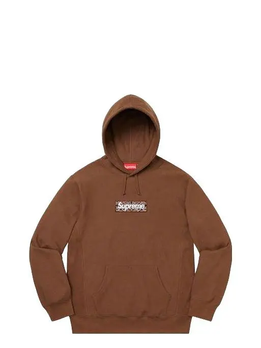 Supreme Bandana Box Logo Hooded Sweatshirt - Brown