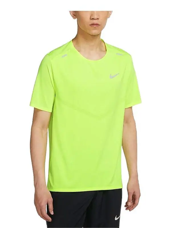 Nike Dri-fit Rise 365 Short Sleeve Running Top - Yellow