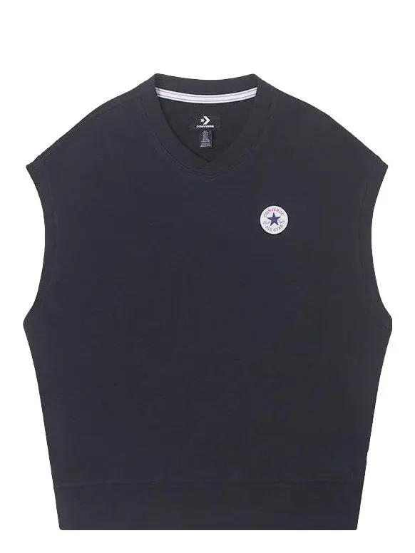 CONVERSE Knitted V-neck Vest - Black