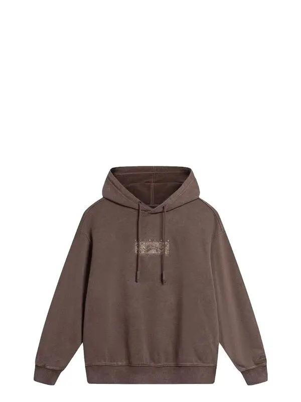 LI-NING Chinese Culture Logo Fleece Hoodie - Brown
