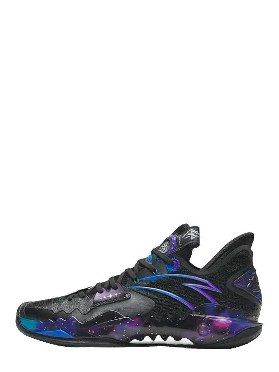 ANTA Shock Wave 5 'dark Matter' Athletic High Top Sneakers - Black/purple