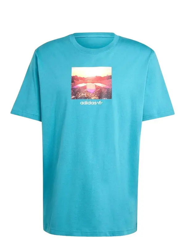 Adidas Sunset Graphic T-shirt Asia Sizing 'teal - Arctic Fusion