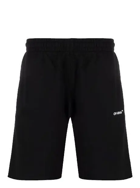Off-White Cotton Sports Shorts - Black