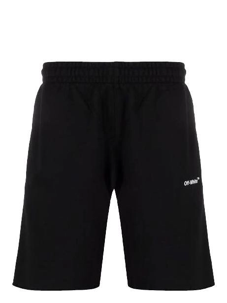 Off-White Cotton Sports Shorts - Black
