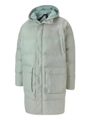 PUMA Classics Long Down Jacket - Grey/green
