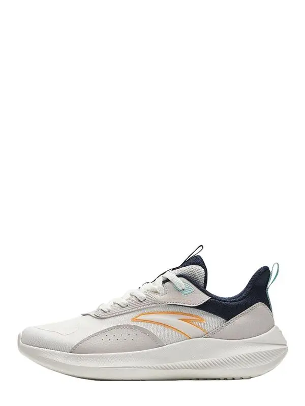 ANTA Athletic Lace-up Sneakers - White/beige/navy