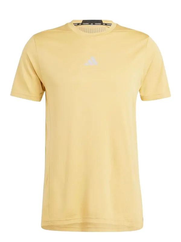Adidas Designed For Training Hiit Workout Heat.rdy T-shirt Asia Sizing 'yellow - Oat