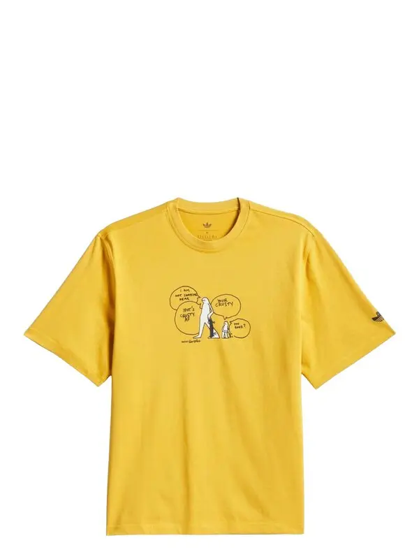 Adidas X Mark Gonzales Skateboarding Crusty T-shirt 'preloved Yellow Black - Preloved Yellow/black