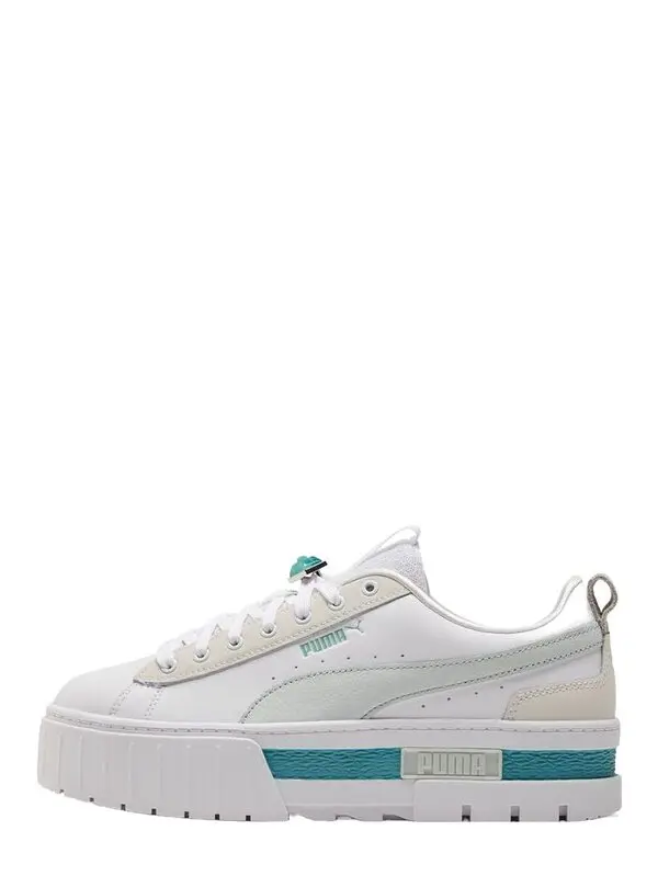 PUMA Mayze Crystal Galaxy White Lace Up Sneakers - White/blue