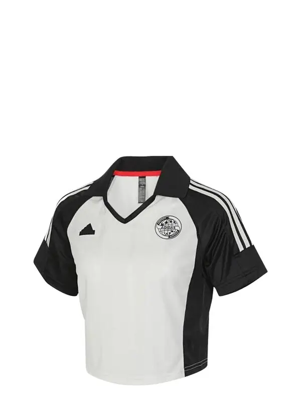 Adidas Colorblock Letter Fashion Polo Shirt - White/black