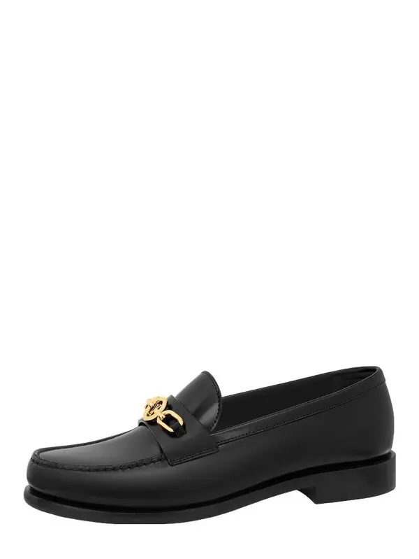 LOUIS VUITTON Loafer Shoes With Chain Detail - Black/gold