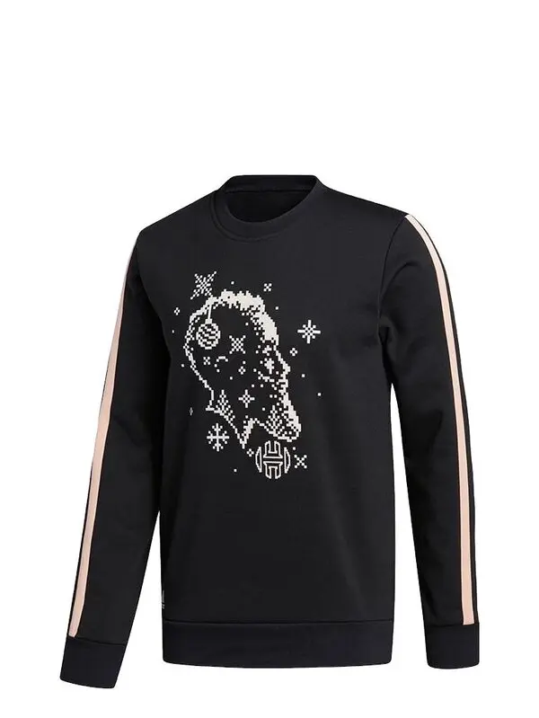Adidas Decorate Cr Basketball Casual Sports Stripe Round Neck - Black