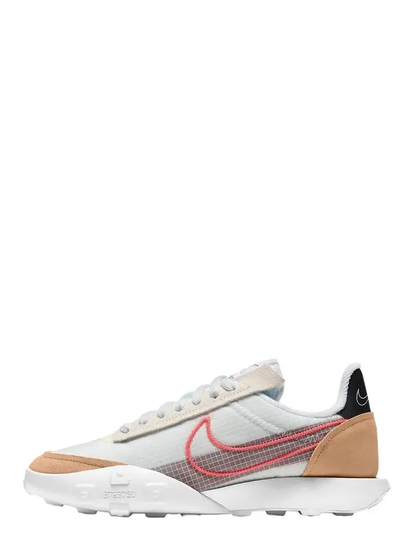 Nike Waffle Racer 2x "white Bright Crimson" Lace-up Sneakers - White/gray/brown