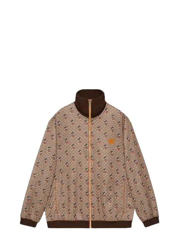 Gucci X Disney Mickey Mouse Printed Zip-up Jacket - Brown