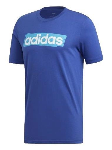 Adidas Alphabet Logo Printing Sports Short Sleeve - Blue