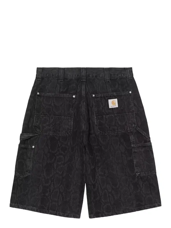Carhartt Work In Progress Og Double Knee Short - Snake Camo/black/heavy Stone Wash