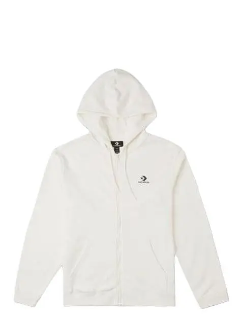 CONVERSE Chevron Logo Zip Up Hoodie - White/black