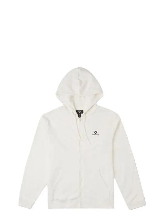 CONVERSE Chevron Logo Zip Up Hoodie - White/black