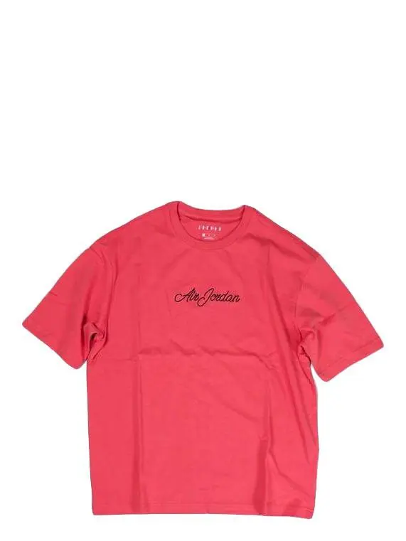 JORDAN Cursive Logo Sports Short Sleeve - Red