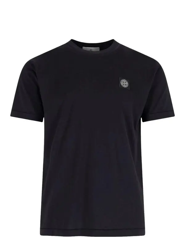 Stone Island 2100027 60/2 Slim-fit Compass Patch T-shirt - Black