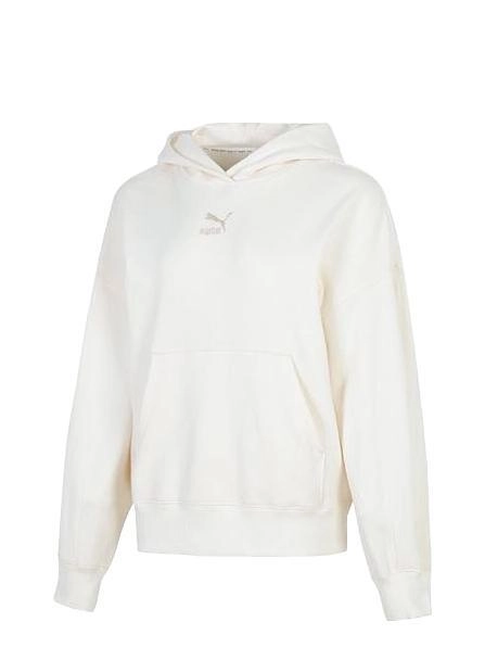 PUMA Classic Oversized Hoodie - White/grey