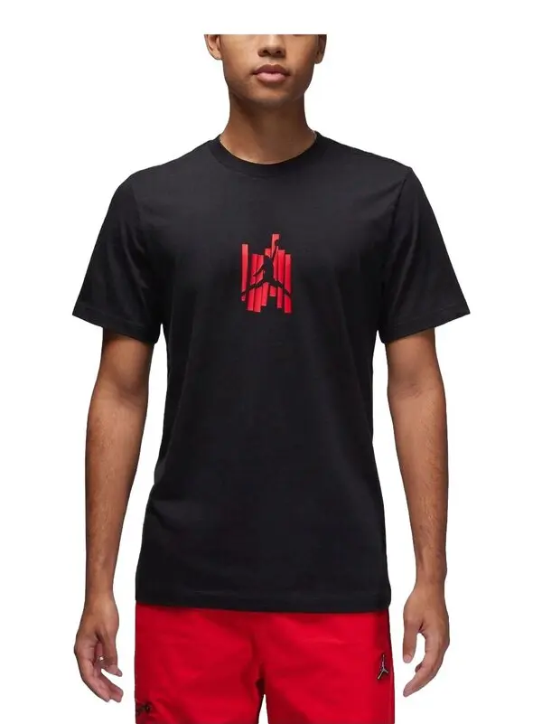JORDAN Graphic T-shirt Asia Sizing 'black Red - Black/red