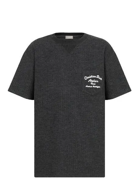 Dior Ss22 Alphabet Printing Round Neck Short Sleeve T-shirt - Gray