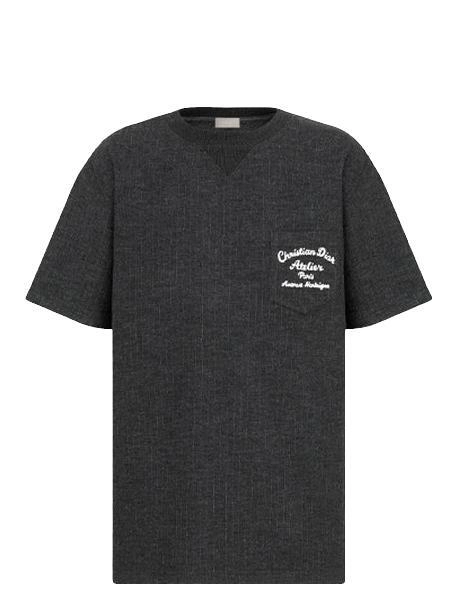 Dior Ss22 Alphabet Printing Round Neck Short Sleeve T-shirt - Gray