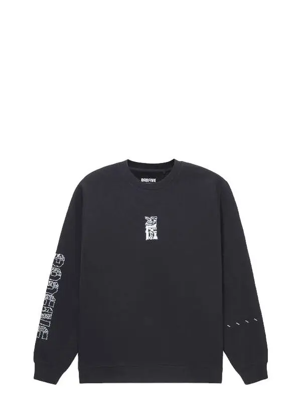 LI-NING Badfive Sports Basketball Round Neck Pullover - Black/white
