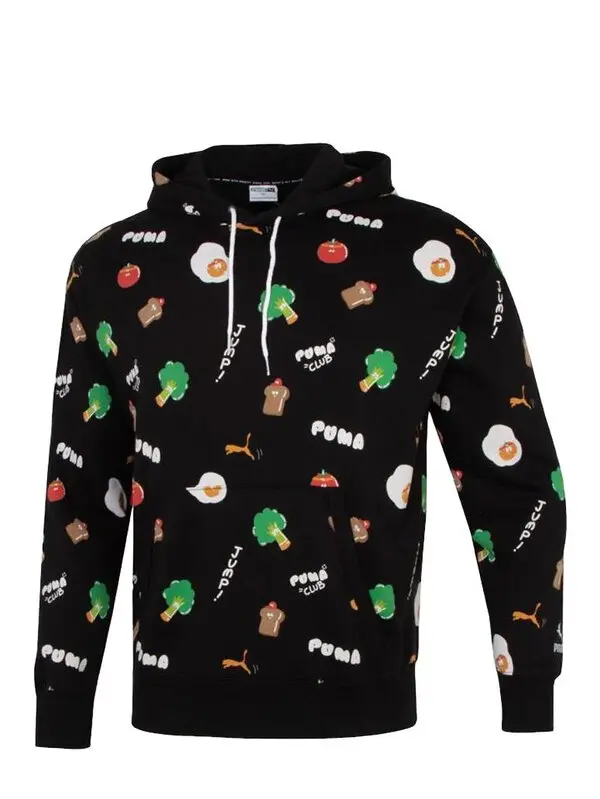 PUMA Graphic Print Pullover Hoodie - Black