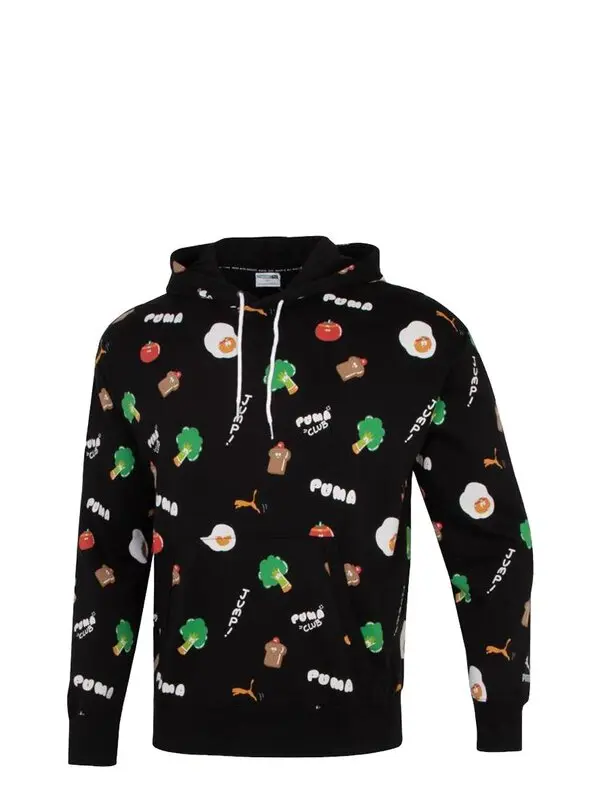 PUMA Graphic Print Pullover Hoodie - Black