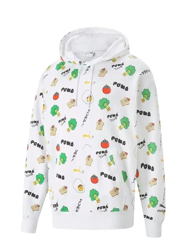 PUMA Pullover Hoodie With All-over Print - White