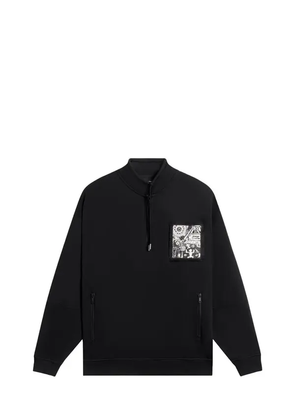 LI-NING Graphic Half Zip Sweatshirt - Black