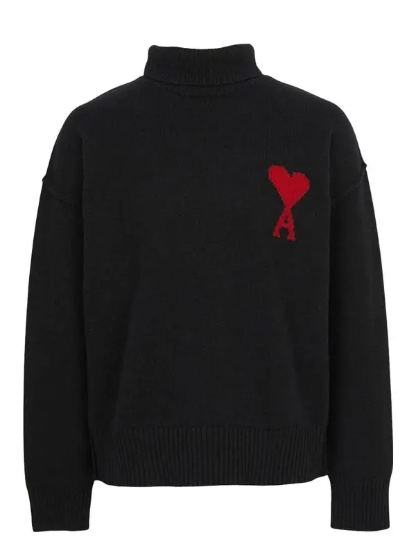 AMI Paris Turtleneck Knitwear T-shirt - Black